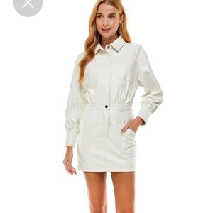Pants Store | Dresses | Nwt Pants Store White Faux Leather Dress M ...